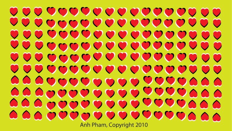 Moving Hearts Illusion | An Optical Illusion