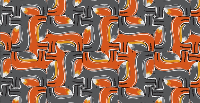 Foxes Tessellation by Nikita Prokhorov | An Optical Illusion
