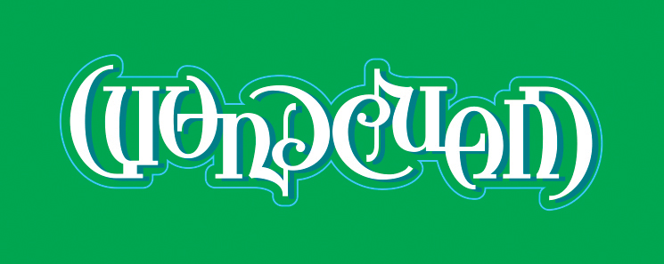 Wonderland Ambigram by John Langdon | An Optical Illusion